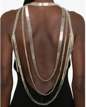 Attico Mini Ponte Jersey Dress With Chain Detail