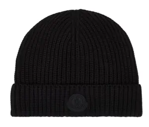 Moncler Ribbed Beanie - Black