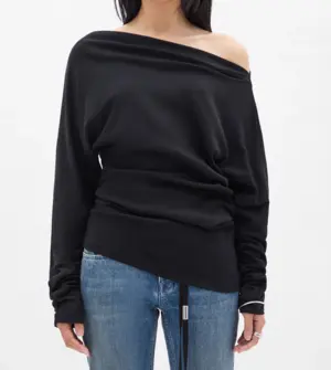ANN DEMEULEMEESTER Roos Bias Cut Top - Black