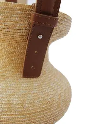 LA ROSE Raffia And Leather Vase