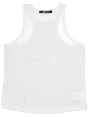 LA ROSE Cropped Tank Top - White
