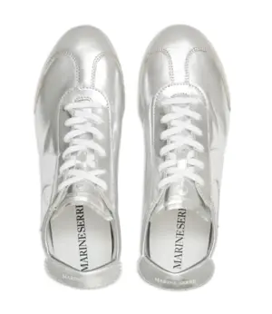 MARINE SERRE Metallic Leather Ms Astra - Silver