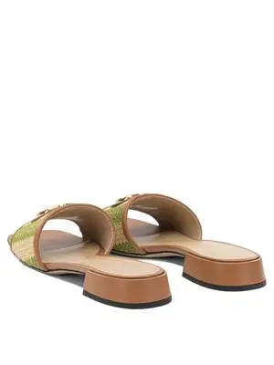 Valentino Garavani Vlogo Signature Slide Sandals - Beige