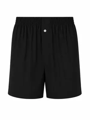 LA ROSE Cotton Buttoned Shorts Black