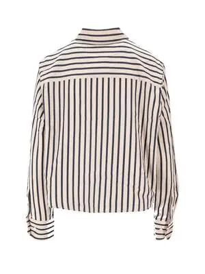 ANINE BING Essie Cropped Striped Shirt