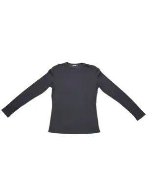 LA ROSE Long Sleeve Ribbed T-shirt - Black