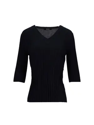 LA ROSE V-neck Cashmere And Silk Top