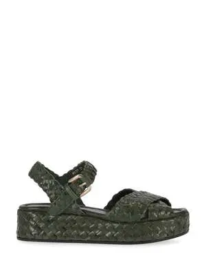 LA ROSE Intreccio Zeppa Sandal - Musgo
