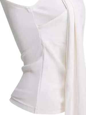 AMI Paris Draped Top - White
