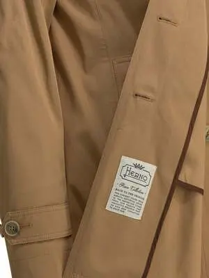 Herno Cotton Gabardine Short Trench Coat - Brown