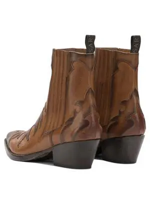 Sartore Leather Cowboy Boots - Brown