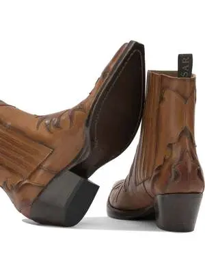 Sartore Leather Cowboy Boots - Brown