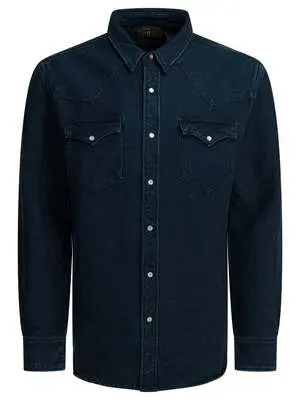 Ralph Lauren Indigo Suede Western Shirt
