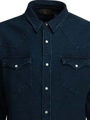 Ralph Lauren Indigo Suede Western Shirt