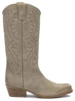 Sartore Leather Cowboy Boots - Beige