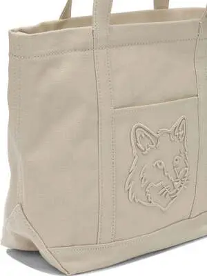 Maison Kitsuné Fox Head Medium Handbag - White