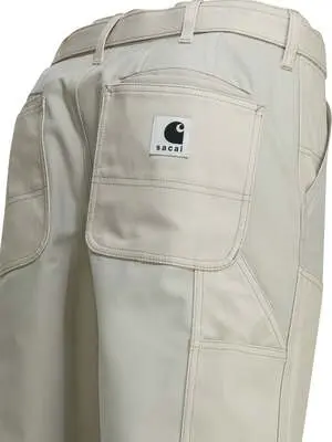 Sacai Carhartt Wip Duck Cargo Pants - White