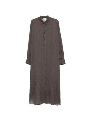 ALYSI Chemisier Long Dress - Grey