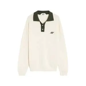 AUTRY Sporty Long Sleeve Polo - Beige