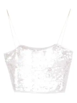 FORTE_FORTE Sequined Top - Silver