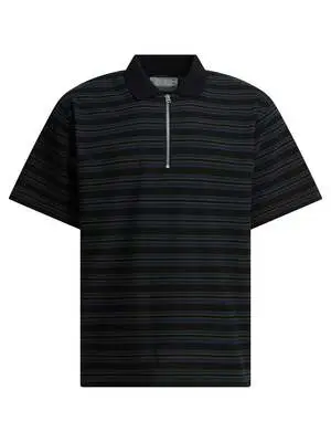 Sacai Striped Buttonless Polo Shirt