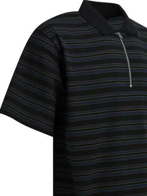 Sacai Striped Buttonless Polo Shirt