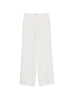 VIA MASINI 80 Wide-leg Linen Trousers - Ivory