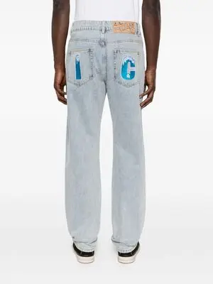 ICECREAM Crystal Running Dog Denim Jeans - Clear Blue