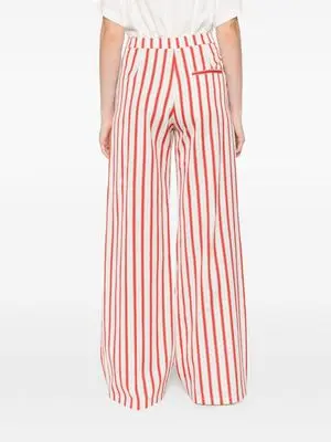 FORTE_FORTE Striped Wide Leg Trousers - Red