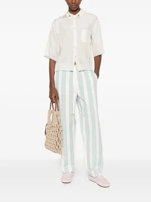 FORTE_FORTE Striped Drawstring Pants - Clear Blue