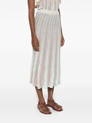FORTE_FORTE Pleated Midi Skirt - Silver