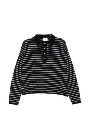 BEYOU Cashmere Striped Polo Shirt