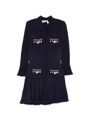 SELF-PORTRAIT Pointelle Knit Mini Dress