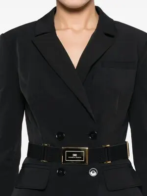 Elisabetta Franchi Belted Double-breasted Jacket - Black