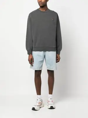 Carhartt Work In Progress Logo Cotton Sweatshirt - Black