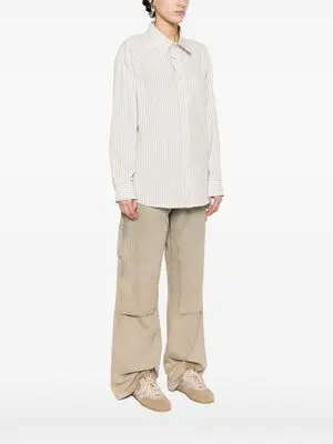 DUNST Striped Cotton Shirt - Ivory