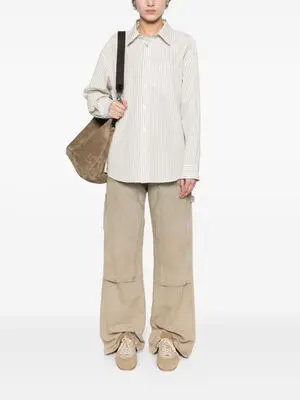 DUNST Striped Cotton Shirt - Ivory
