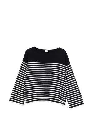 CT PLAGE Striped Cotton Sweater - Blue