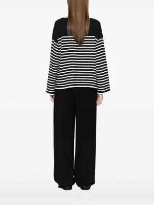CT PLAGE Striped Cotton Sweater - Blue