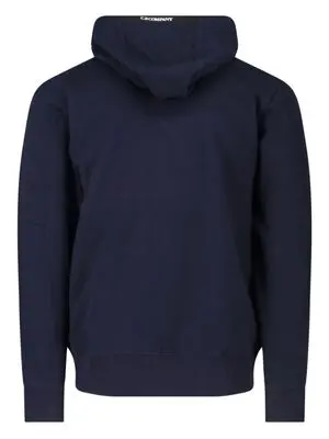 C.P. COMPANY Cotton Logo Hoodie - Blue
