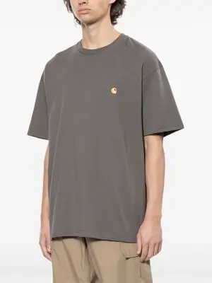 Carhartt Work In Progress Logo Cotton Polo Shirt - Grey