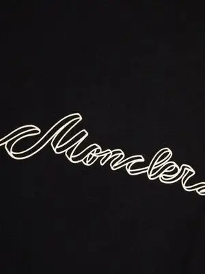 Moncler Logo Cotton T-shirt - Black