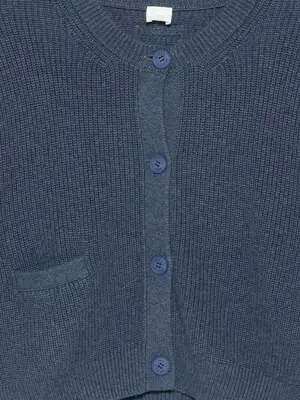 CT PLAGE Cotton Crewneck Cardigan - Blue