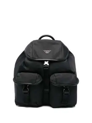 Emporio Armani Nylon Backpack - Black