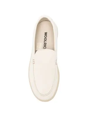 Woolrich Double U Leather Slip-ons - Cream