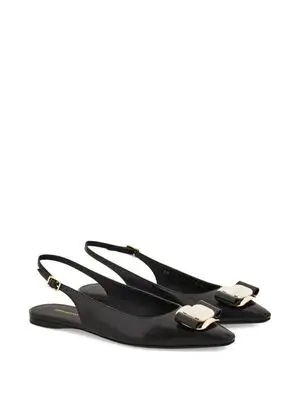 FERRAGAMO Leather Slingback Pumps - Black