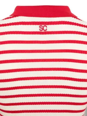 SEMICOUTURE Aida Striped Polo Shirt
