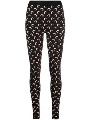 MARINE SERRE Moon Leggings - Black