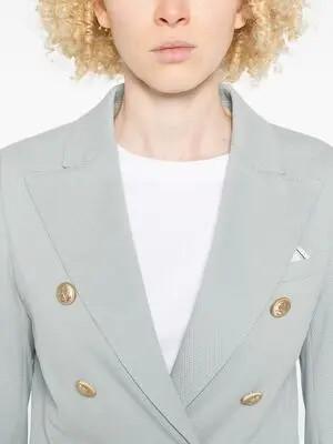 CIRCOLO 1901 Double-breasted Cotton Jacket - Clear Blue
