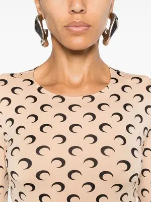 MARINE SERRE Moonogram Crewneck Top - Beige